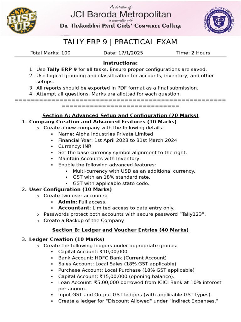 Tally Erp 9 | PDF | Banks | Financial Services