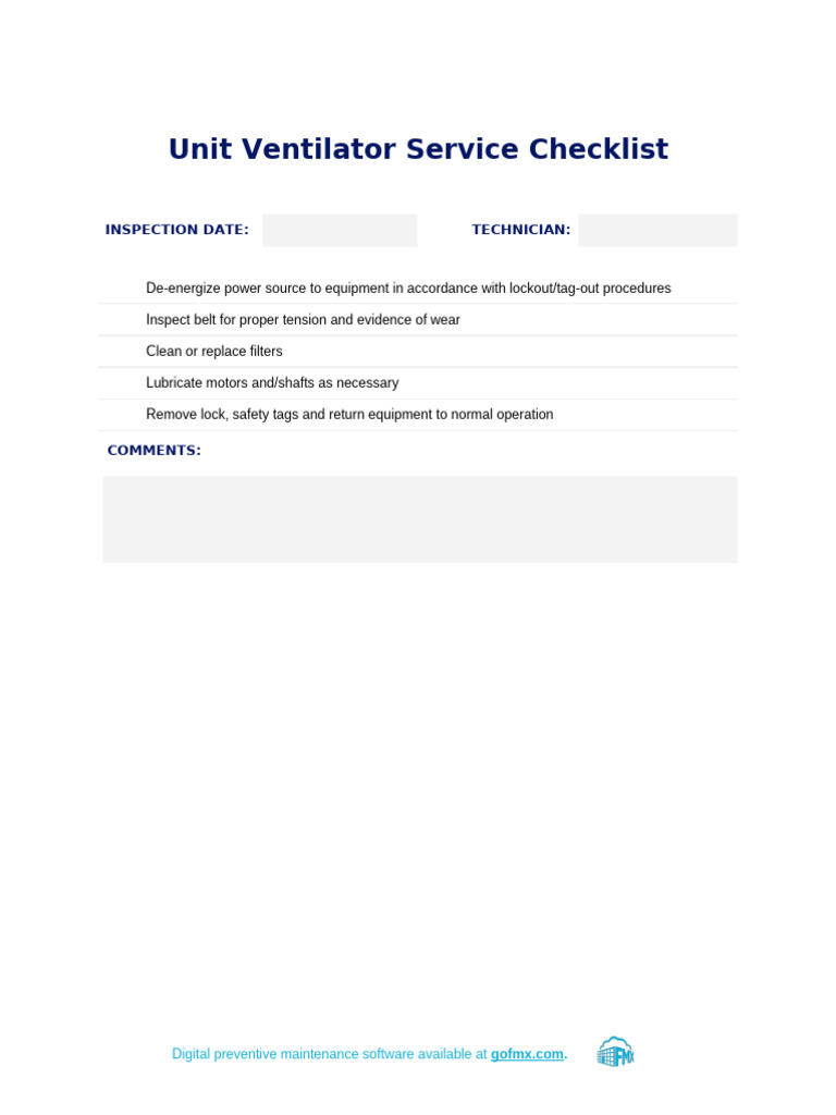 Unit Ventilator Service Checklist | PDF