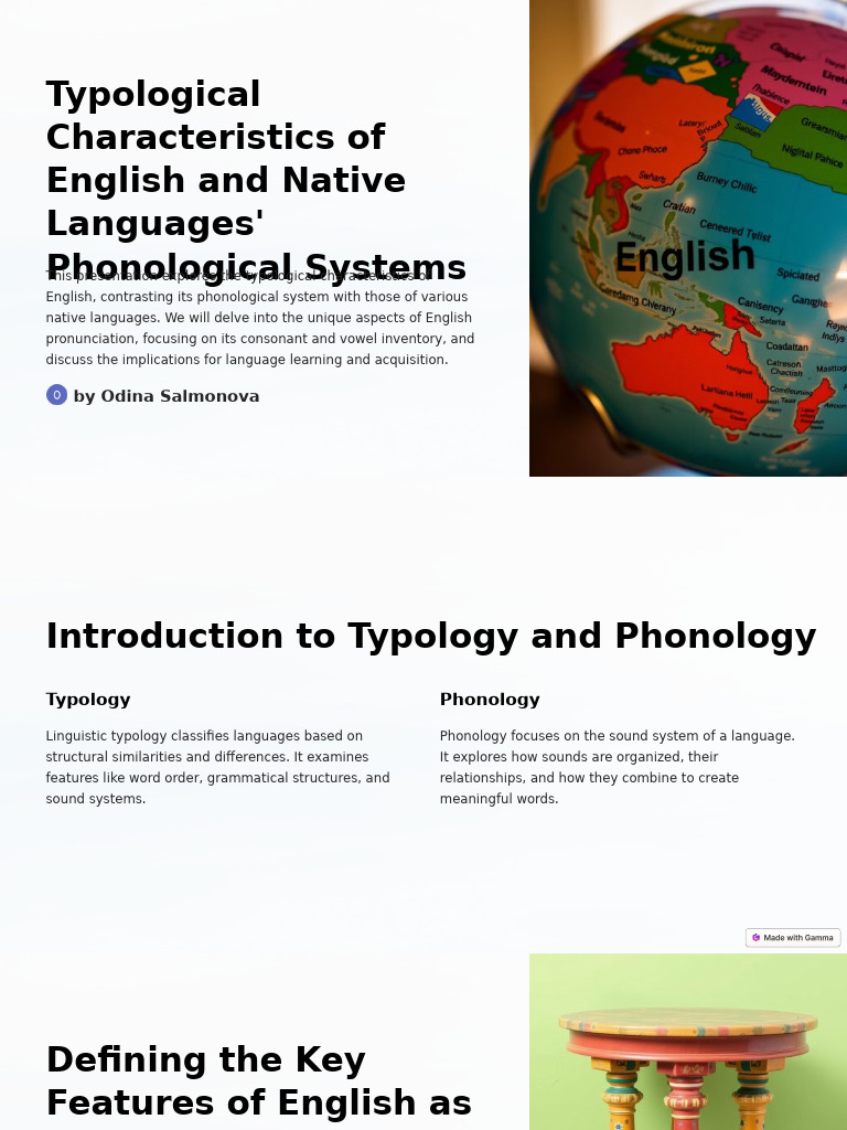 Typological Characteristics of English and Native Languages ...