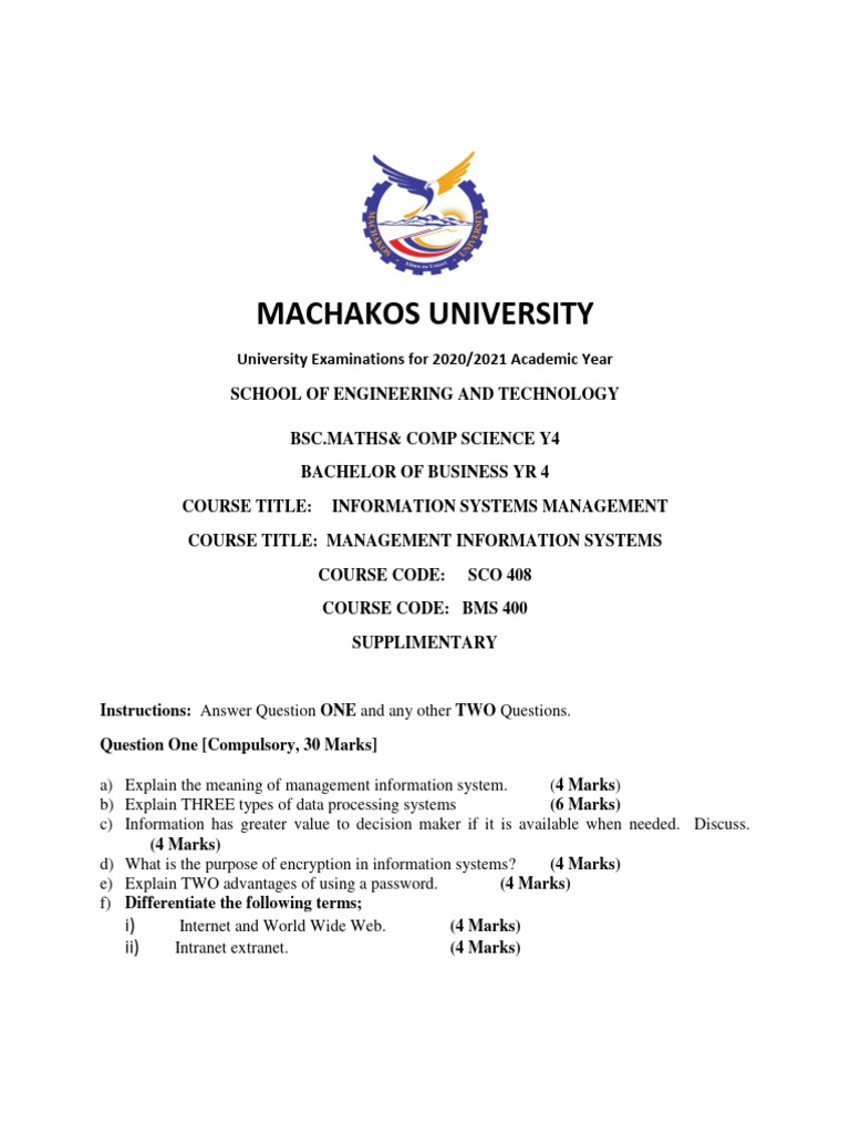 Sco 408 Information Systems Management | PDF | Information | Management Information System