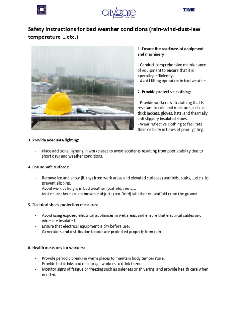Bad Weather Safety Measures Guide | PDF | Electrical Wiring | Safety