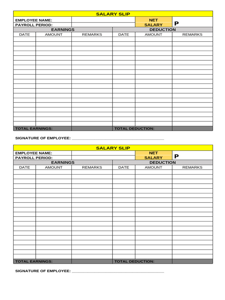 Salary Slip Template | PDF