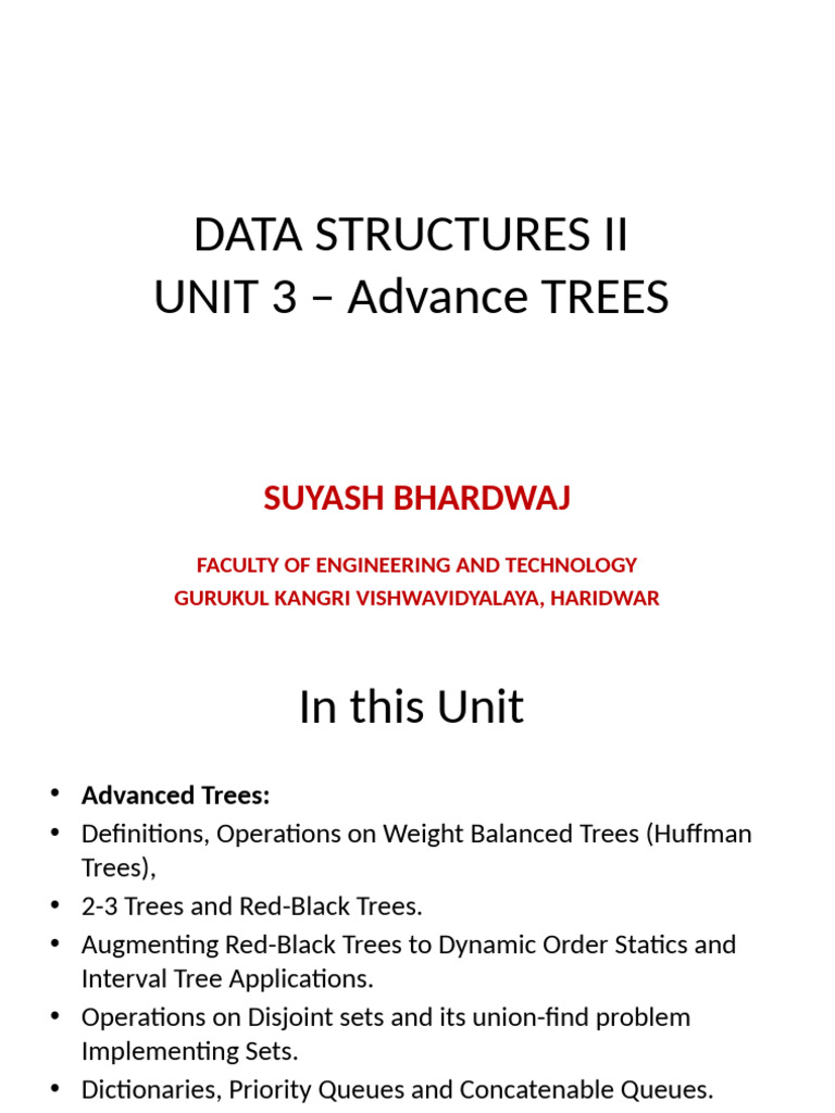 Unit 3 Advance Tree | PDF | Algorithms And Data Structures | Computer Programming