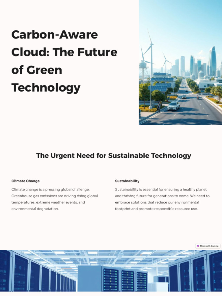 Carbon Aware Cloud The Future Of Green Technology Pdf Energy