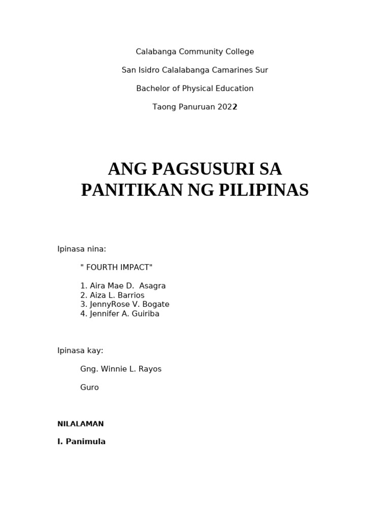 Ang Pagsusuri Sa Panitikan Ng Pilipinas | PDF