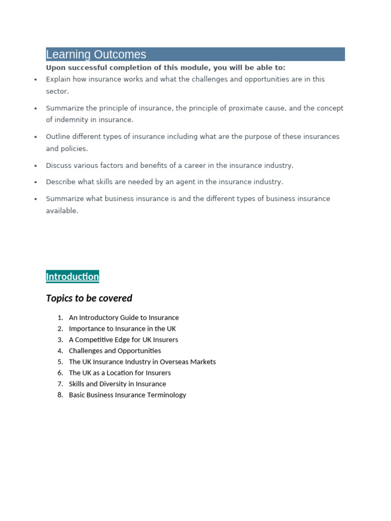 Learning Outcomes | PDF