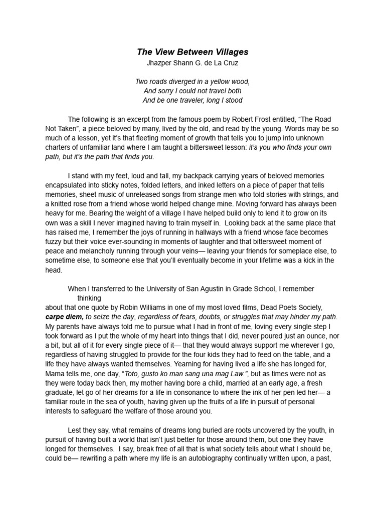 Embracing Change: A Journey Between Villages | PDF