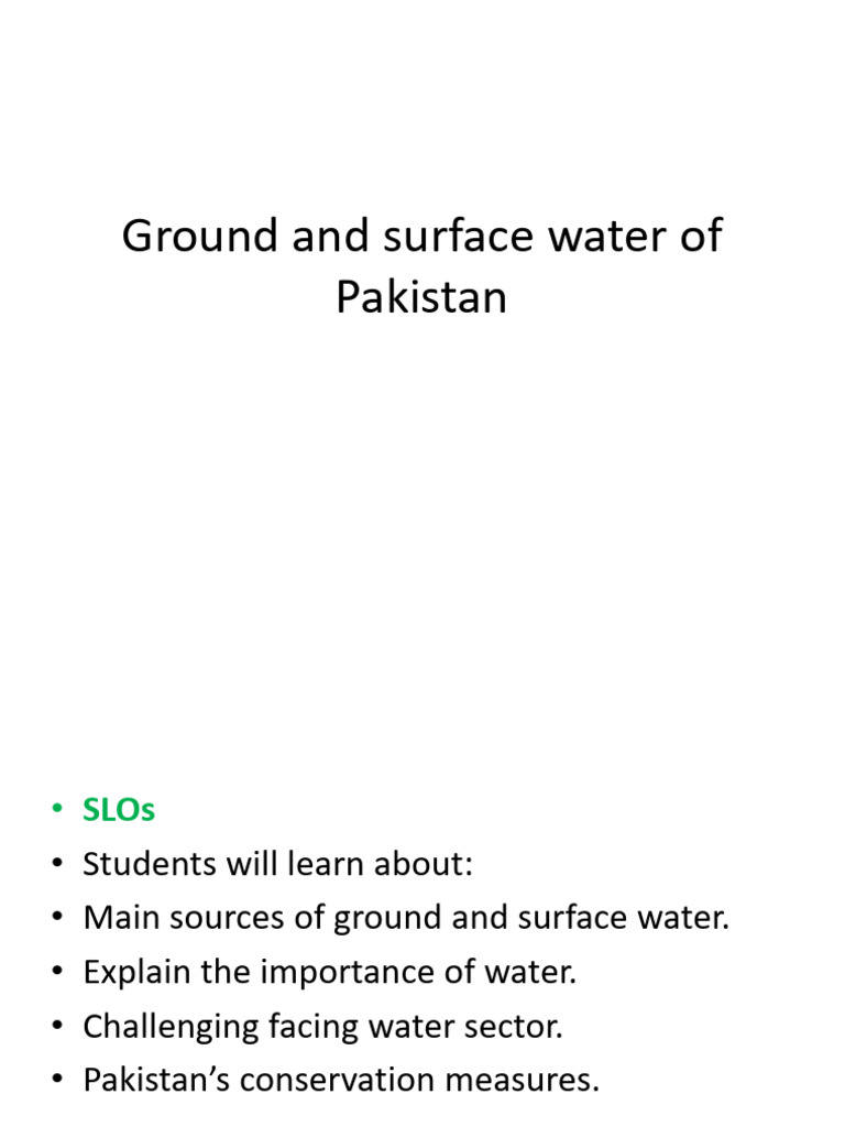 Ground and Surface Water of Pakistan 9-1 | PDF | Water | Indus River