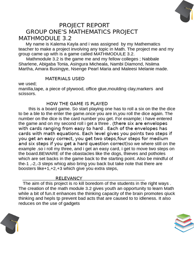 Kaylas Math Project Report | PDF | Mathematics