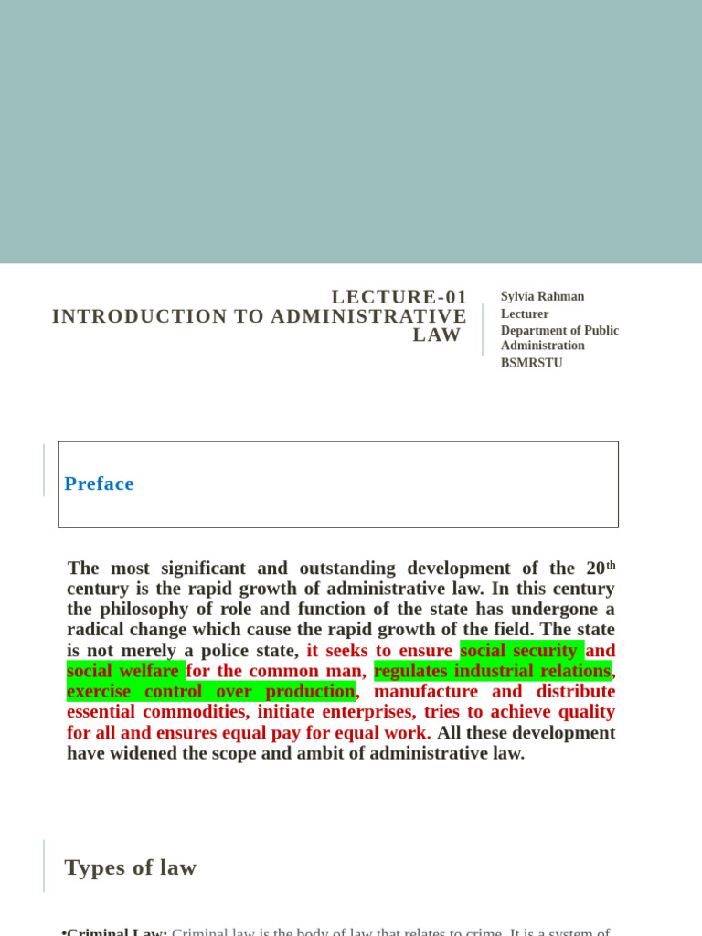 Introduction to Administrative Law | PDF | Administrative Law | Crimes