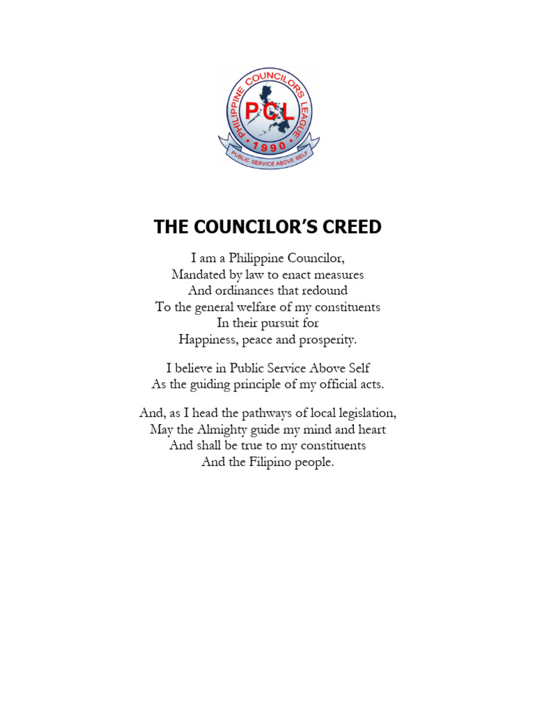 Philippine Councilor's Creed | PDF
