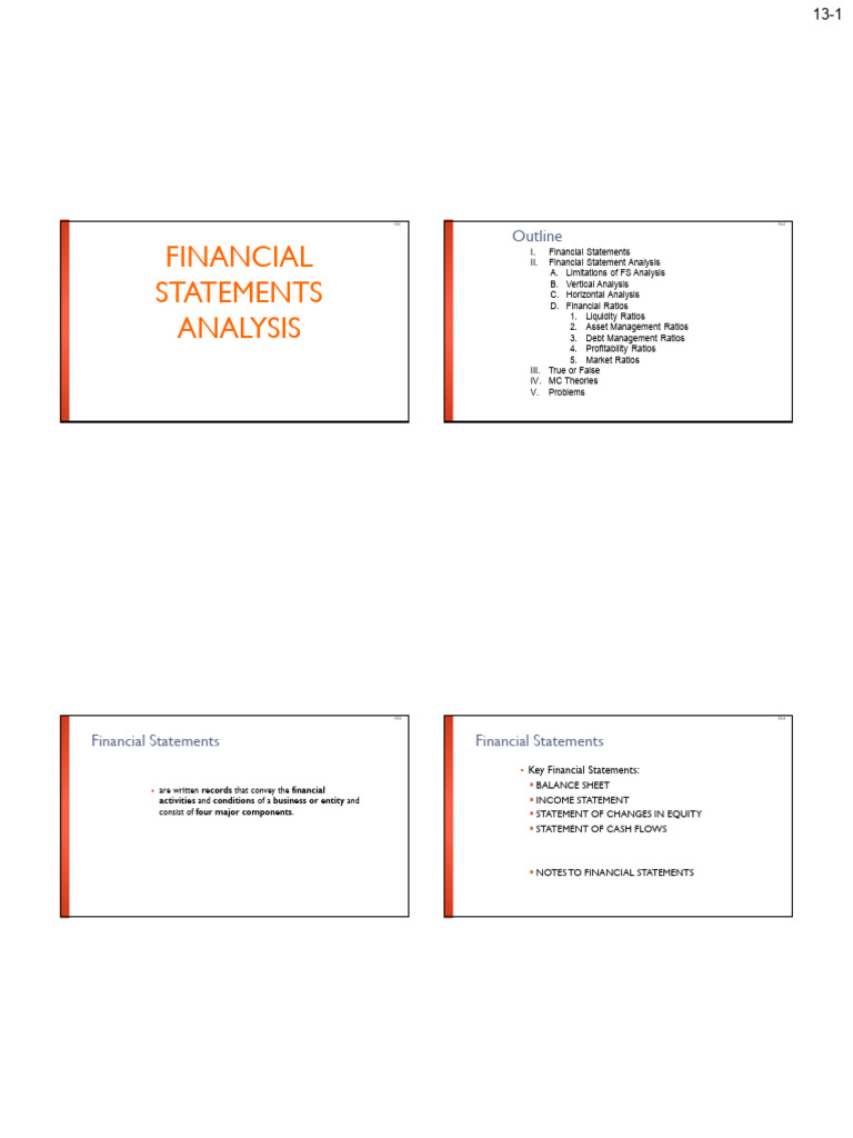 Chapter 2 - FS Analysis | PDF | Equity (Finance) | Balance Sheet