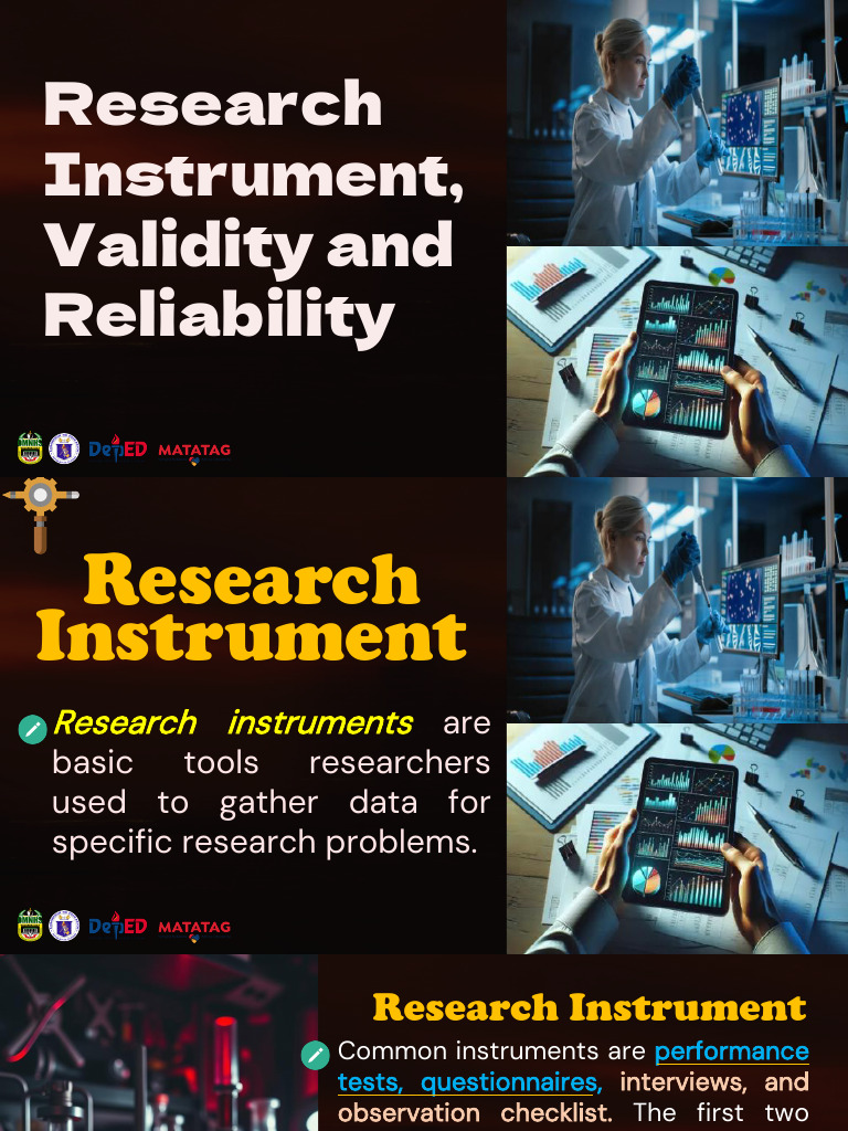 LESSON-3-Research-Instrument-Validity-and-Reliability | PDF | Validity (Statistics) | Evaluation