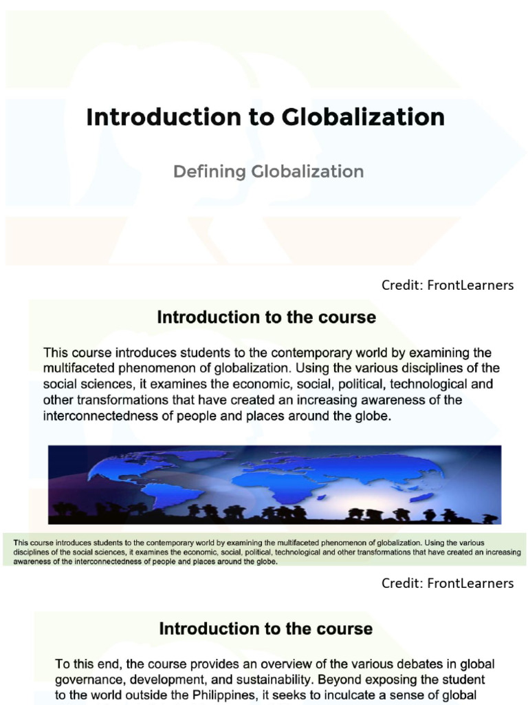 CHAPTER-1 - Introduction To Globalization | PDF | Globalization | Economies