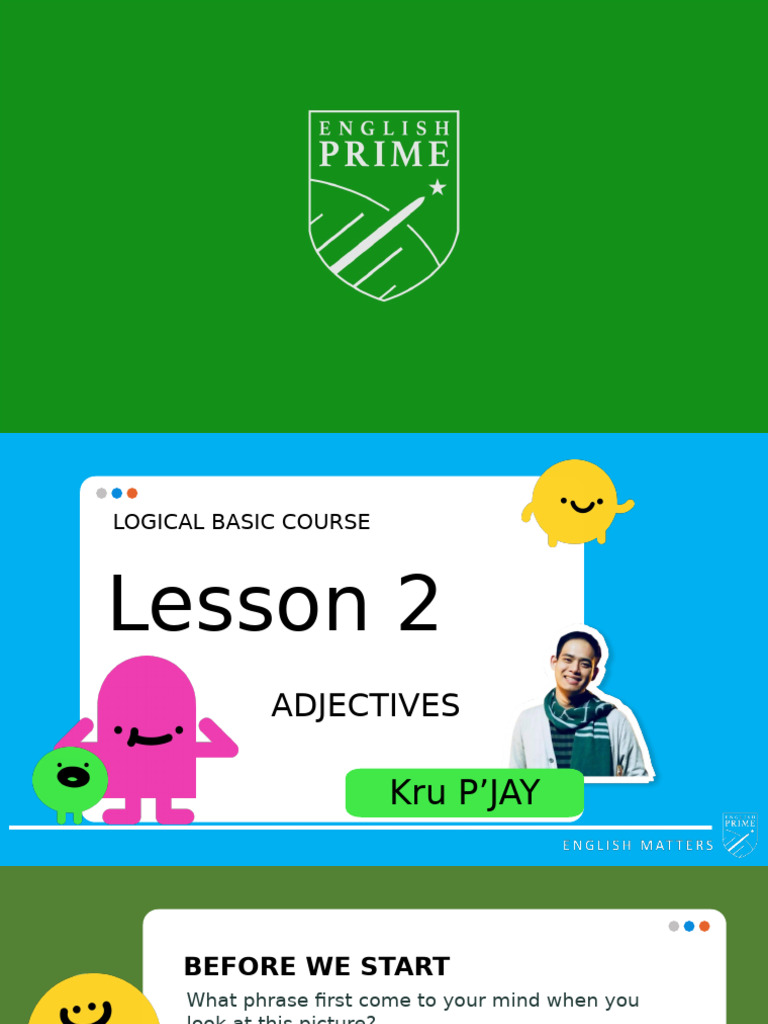 Logical Basic Lesson 2 Adjectives | PDF