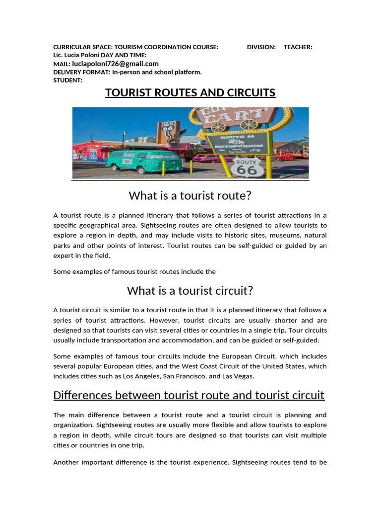 Understanding Tourist Routes and Circuits | PDF