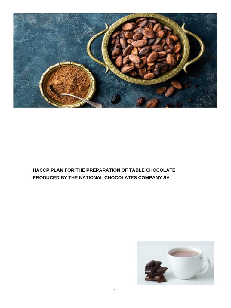 HACCP Plan for Table Chocolate Production | PDF | Hazard Analysis And ...