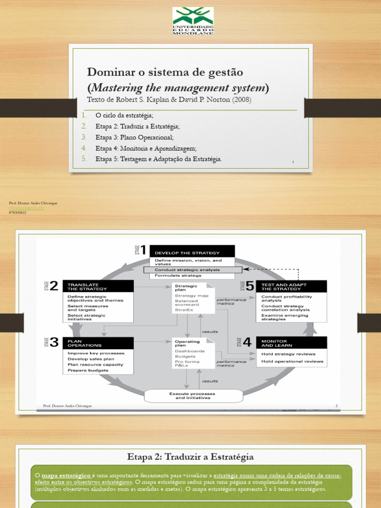 Aula 3 - Etapa 2 - Mastering the Management System | PDF | Business