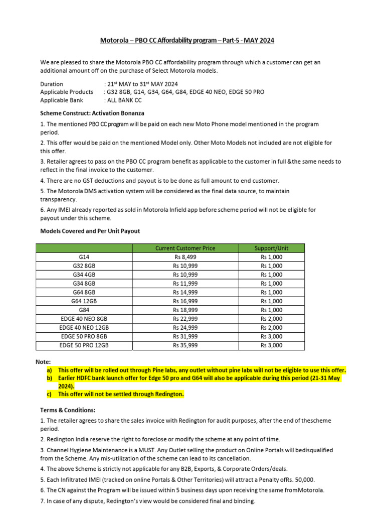 Motorola PBO CC Affordability Offer May 2024 | PDF