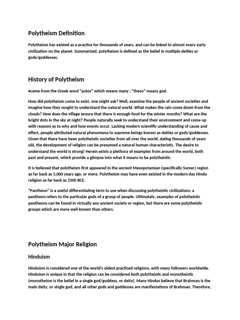 Polytheism Final | PDF | Deities | Polytheism