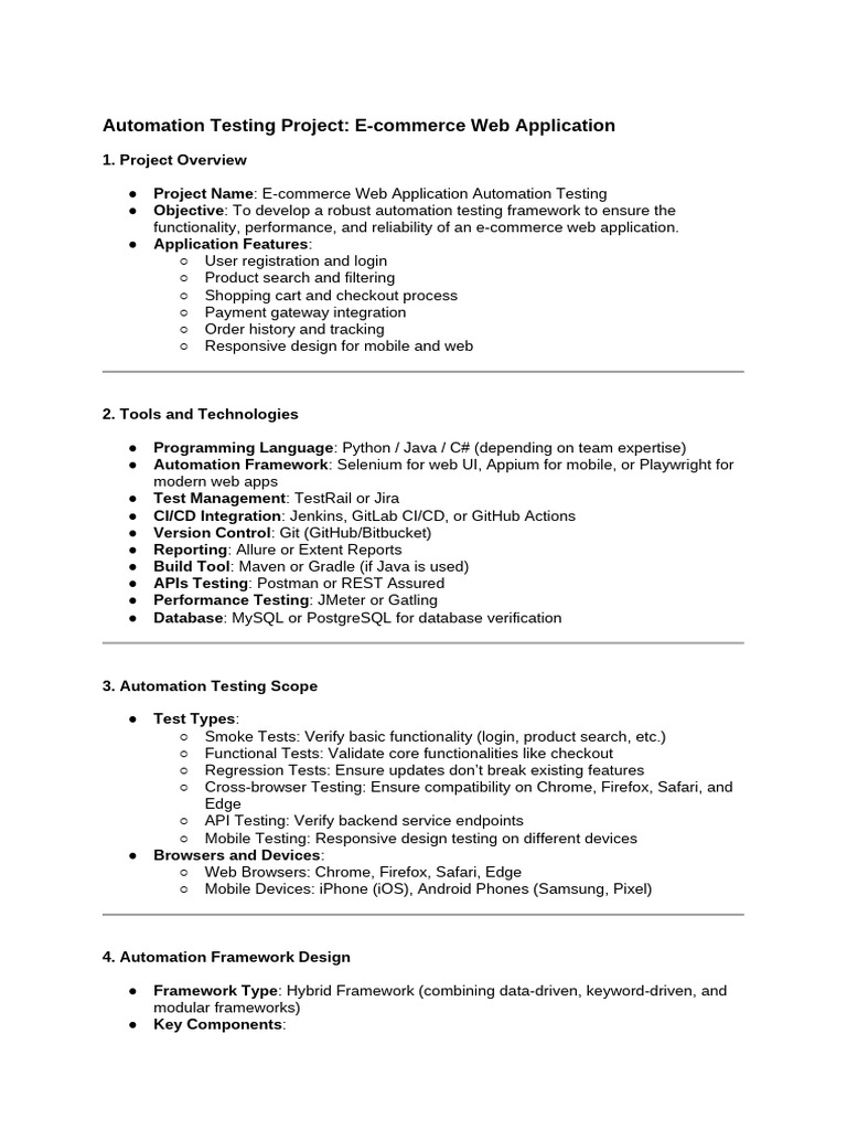 E Commerce Automation Testing Framework Pdf Web Application 6568