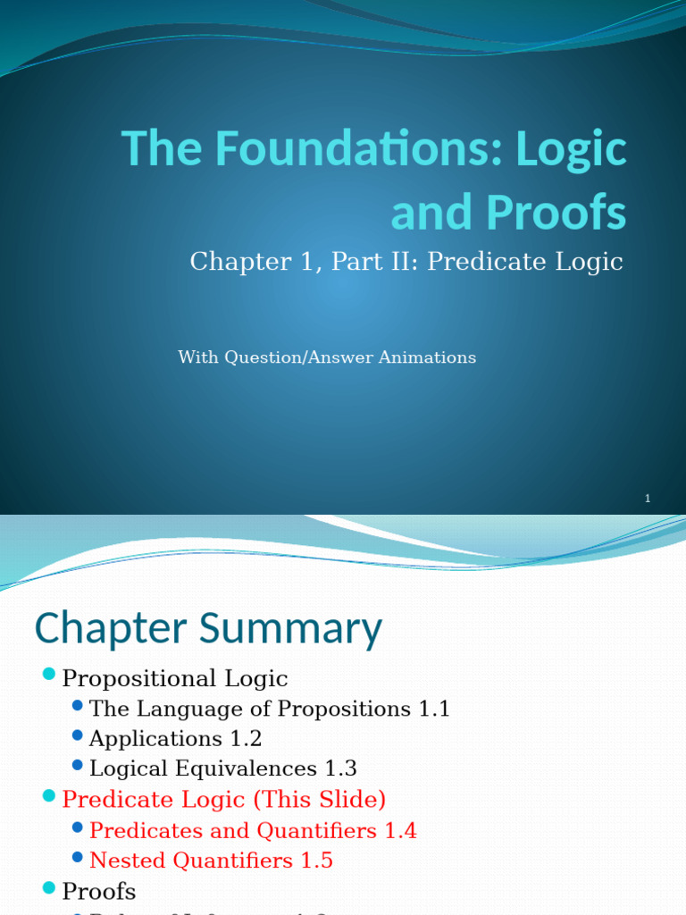Chapter1p2 - Lectures 4,5 | PDF | Logic | Proposition