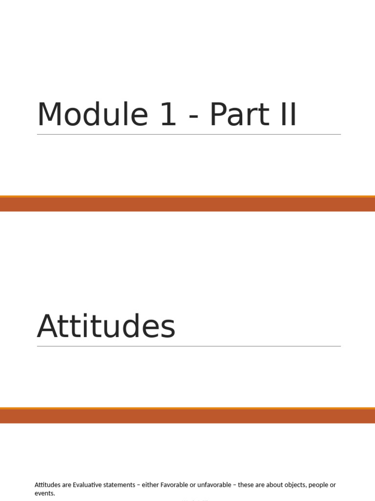 Module 1 - Part II 2025. | PDF | Emotions | Attitude (Psychology)