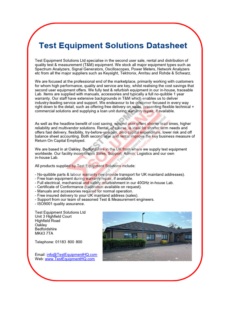 FLUKE-5220A-Datasheet | PDF | Alternating Current | Root Mean Square
