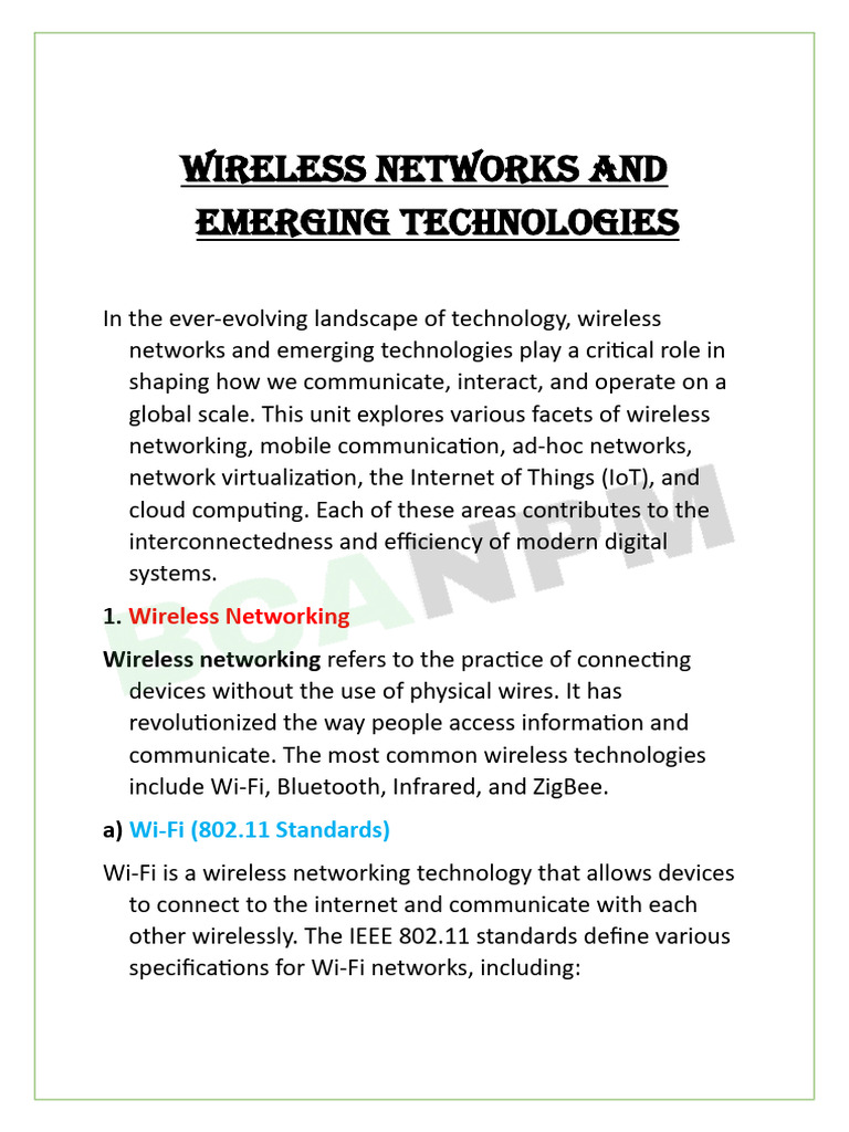 Wireless Networks & Emerging Tech Insights | PDF | Internet Of Things ...