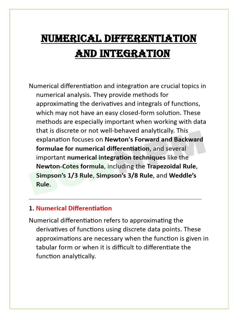 4-Numerical Differentiation and Integration | PDF | Finite Difference ... 4-Numerical Differentiation and Integration | PDF | Finite Difference ...