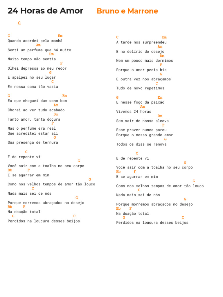 24 Horas de Amor Bruno e Marrone | PDF | Amor