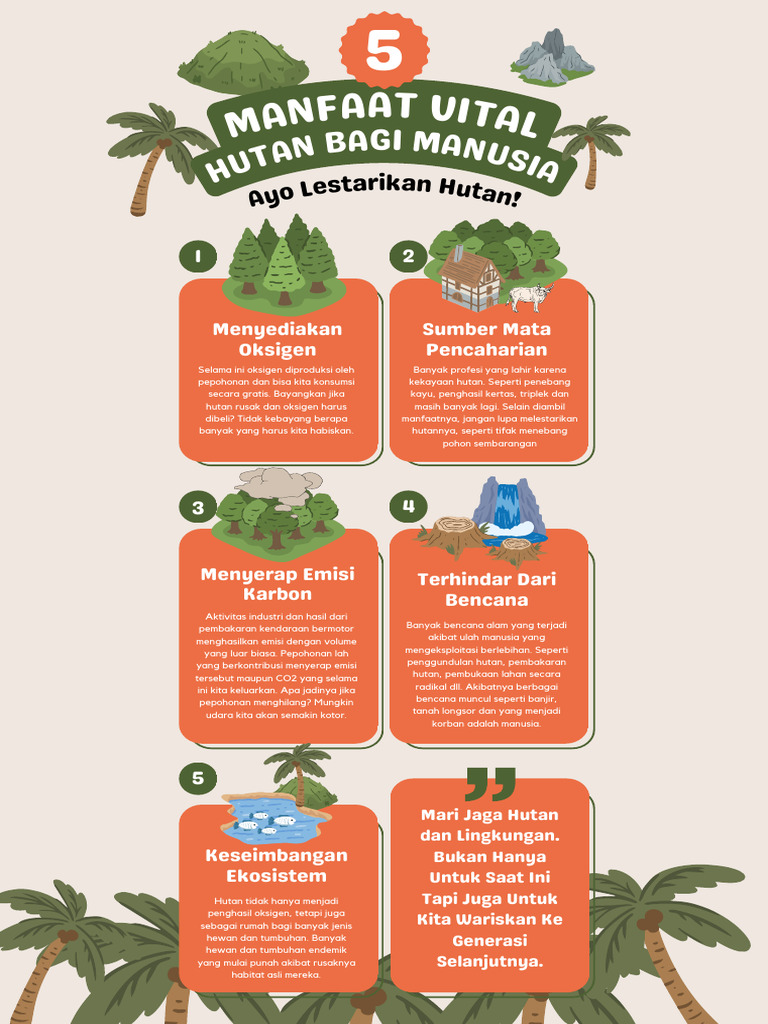 Krem Ilustratif Manfaat Hutan Bagi Manusia Infografis | PDF