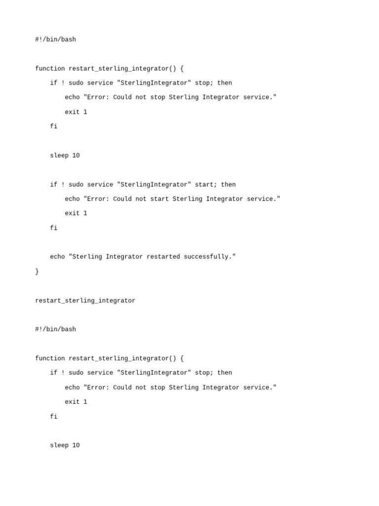 Sterling Restart Script | PDF