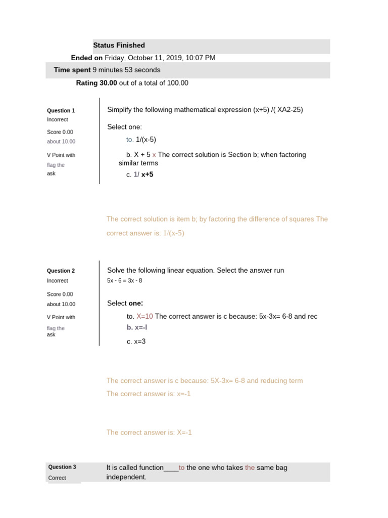 Calculus Exam UnADM | PDF | Algebra | Real Number