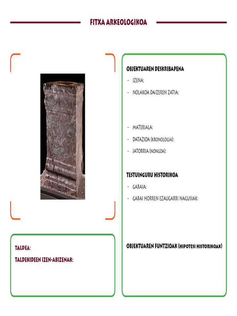 Arkeologi Museoa Fitxak | PDF