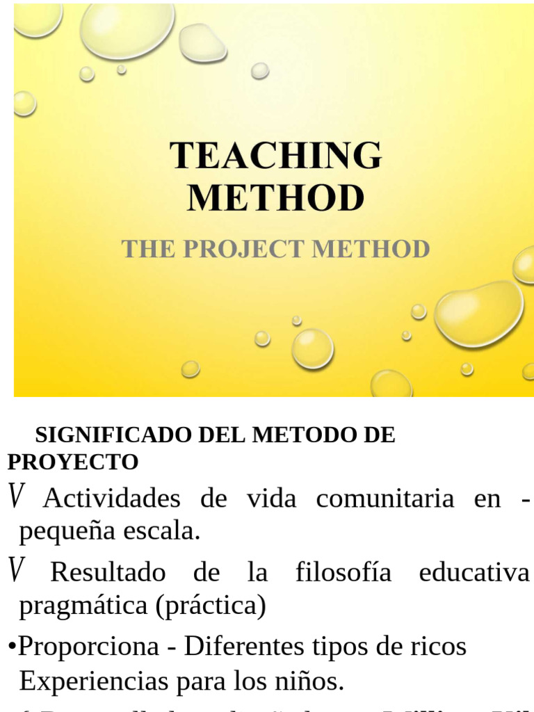 Método de Enseñanza - Método de Proyecto | PDF | Enseñando | Maestros