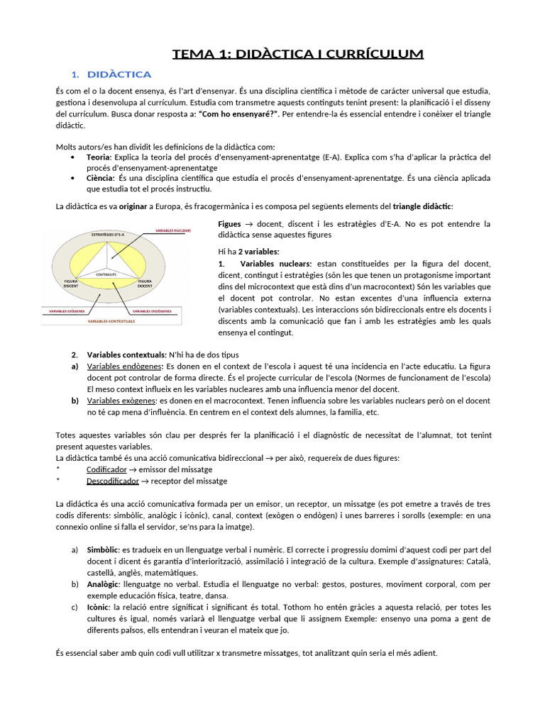 Temari Complet Didactica | PDF