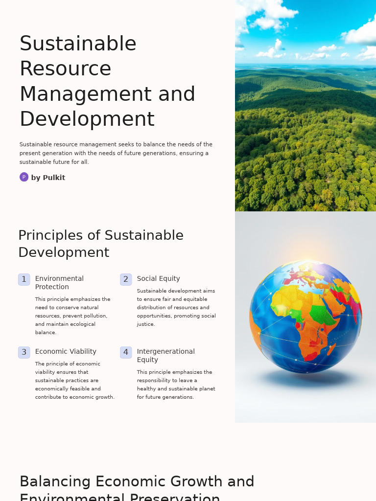 Sustainable Resource Management Principles | PDF | Sustainability ...