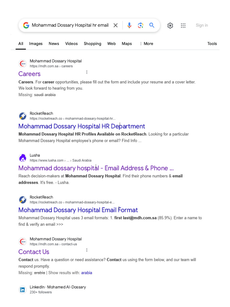 Mohammad Dossary Hospital Contact Info | PDF | Computing