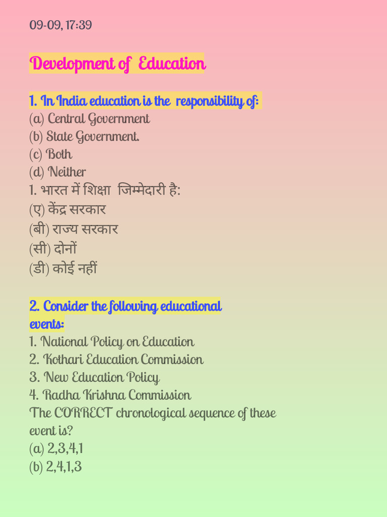 Development of Education ? | PDF