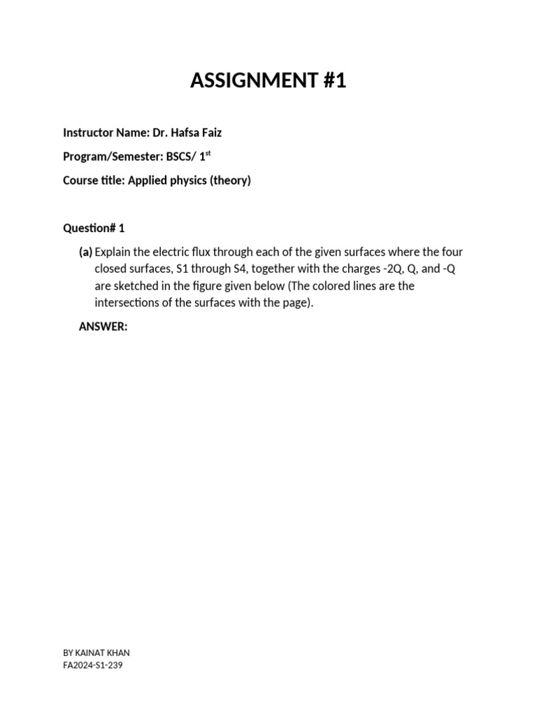 Assignment 1 Physics | PDF