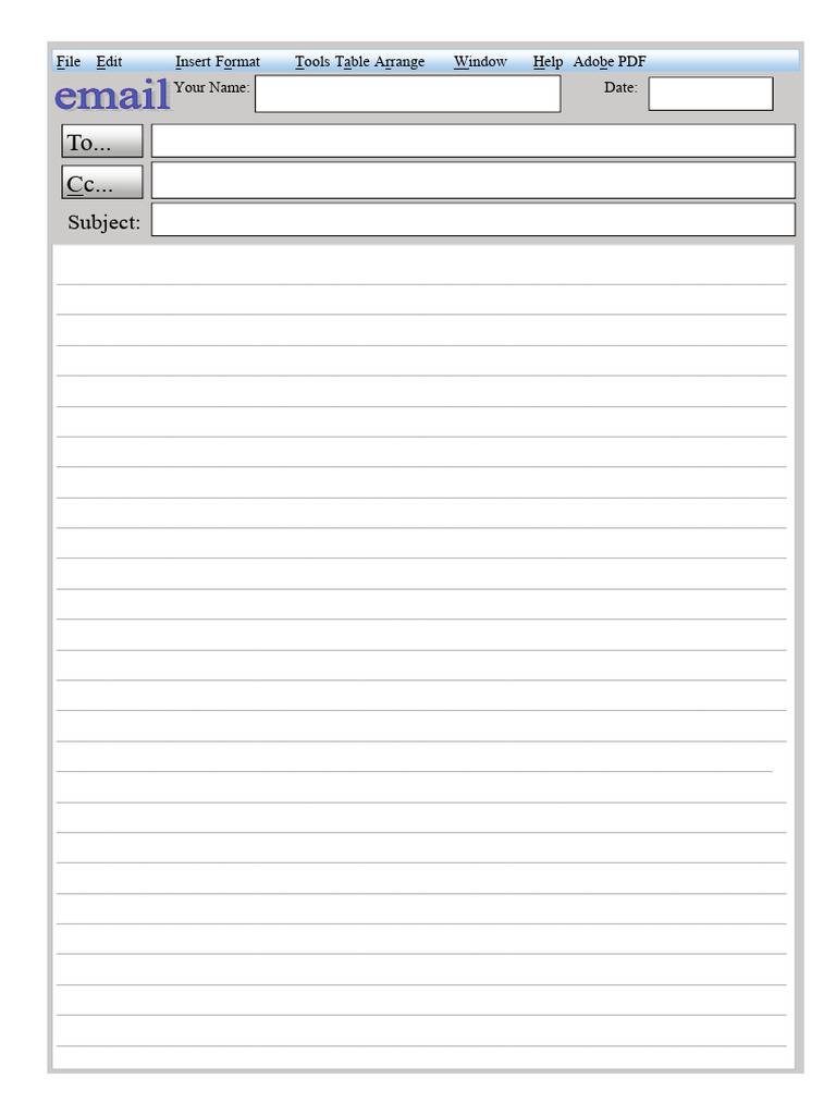 Email Writing Template PDF | PDF