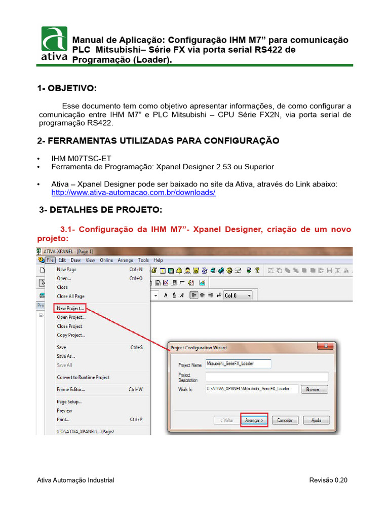 Manual de Aplicacao Ihm m7 e Plc Mitsubishi Serie Fx2n via Porta Serial Loader | PDF | Entrada ...