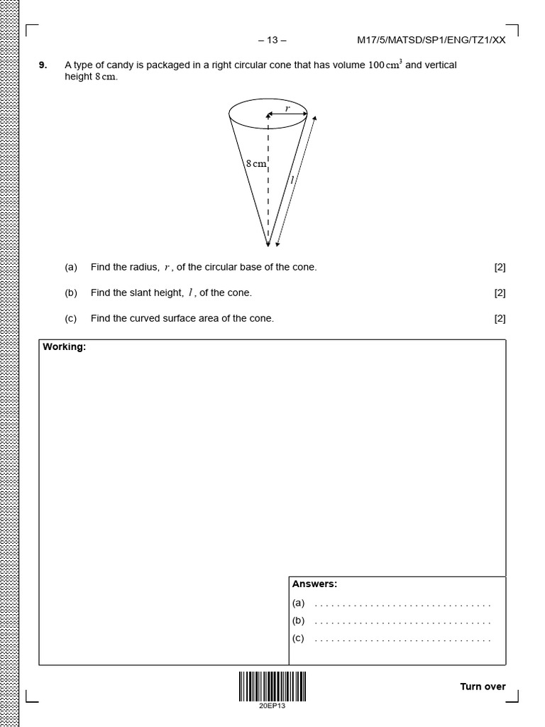 AISL Mensuration Test - MS 2017 & 2018 Papers | PDF | Volume | Area