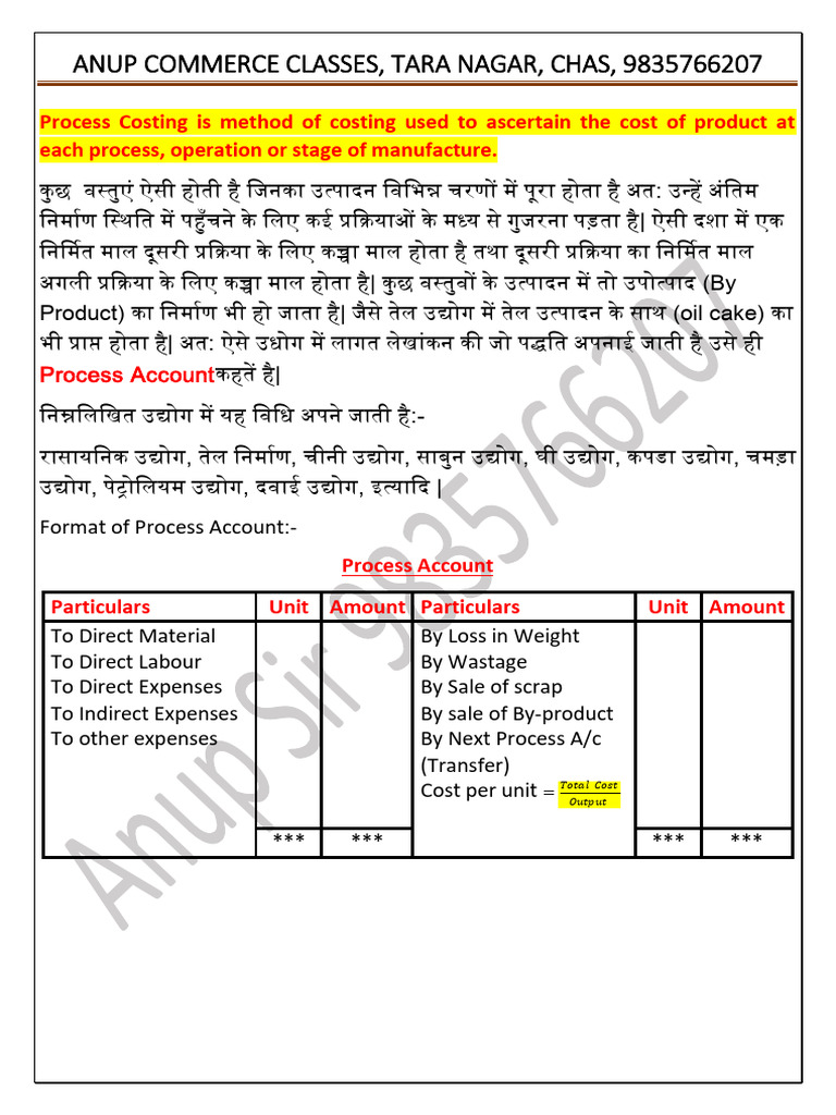 Process Account | PDF