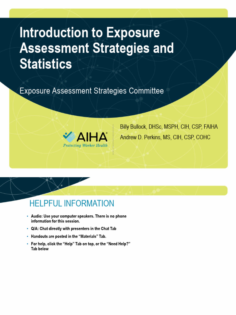 Fundamentals of Exposure Assessment Part I | PDF | Occupational Hygiene ...