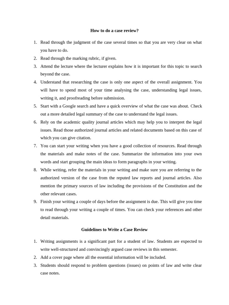 Writing A Case Review | PDF | Judge | Judgment (Law)