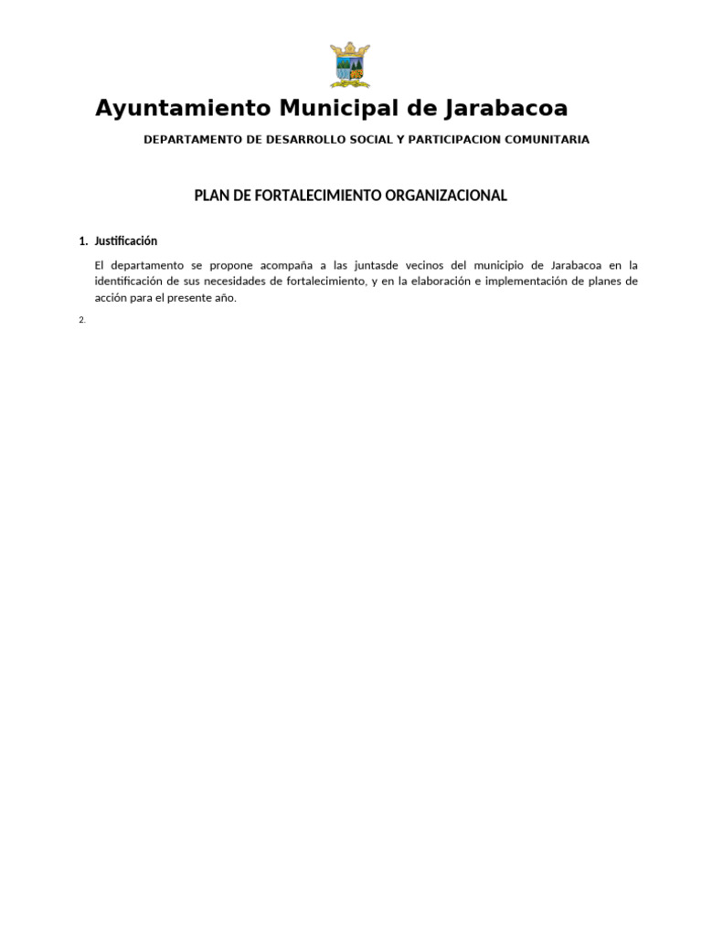 Fortalecimiento Juntas Vecinos Jarabacoa | PDF