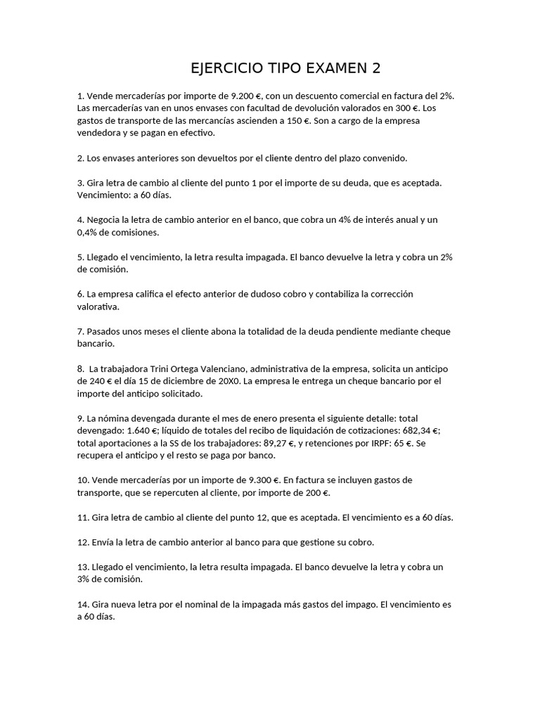 Ejercicio Parecido Examen t.6 Nerea | PDF | Bancos | Finanzas personales