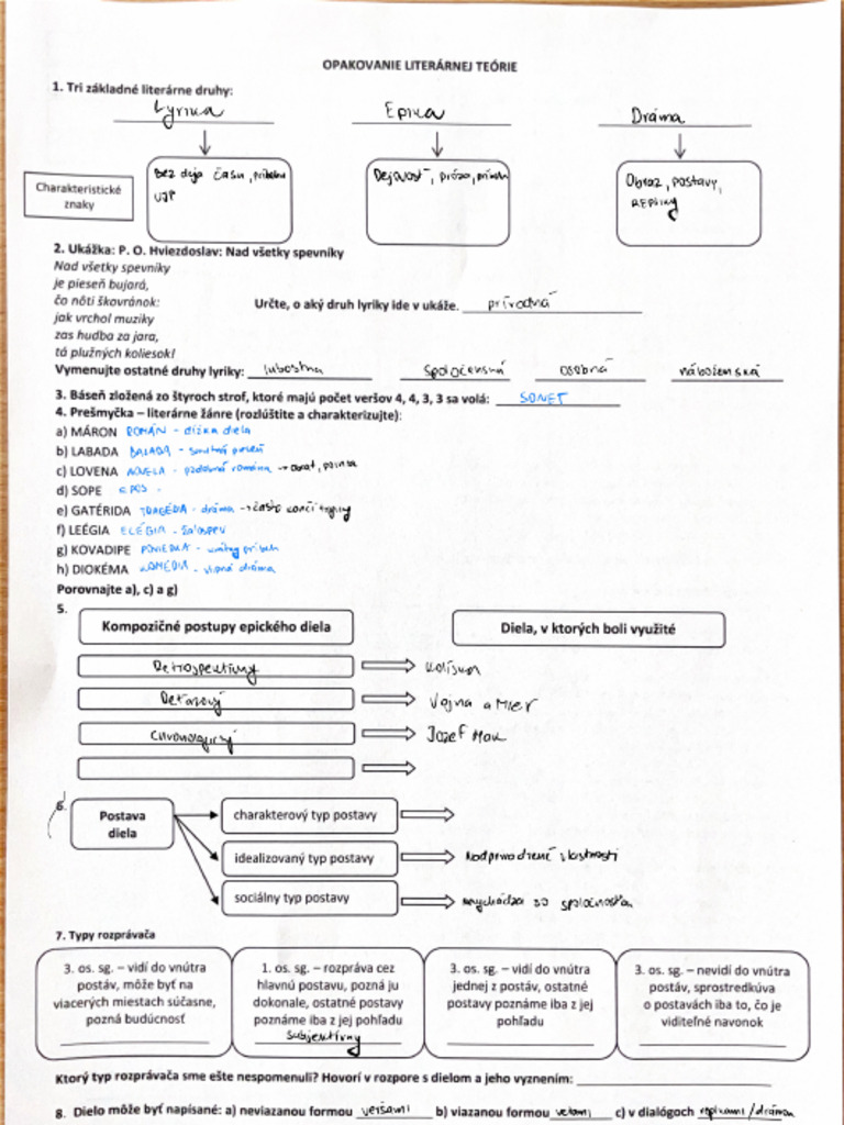 Opakovanie Lit Teorie | PDF